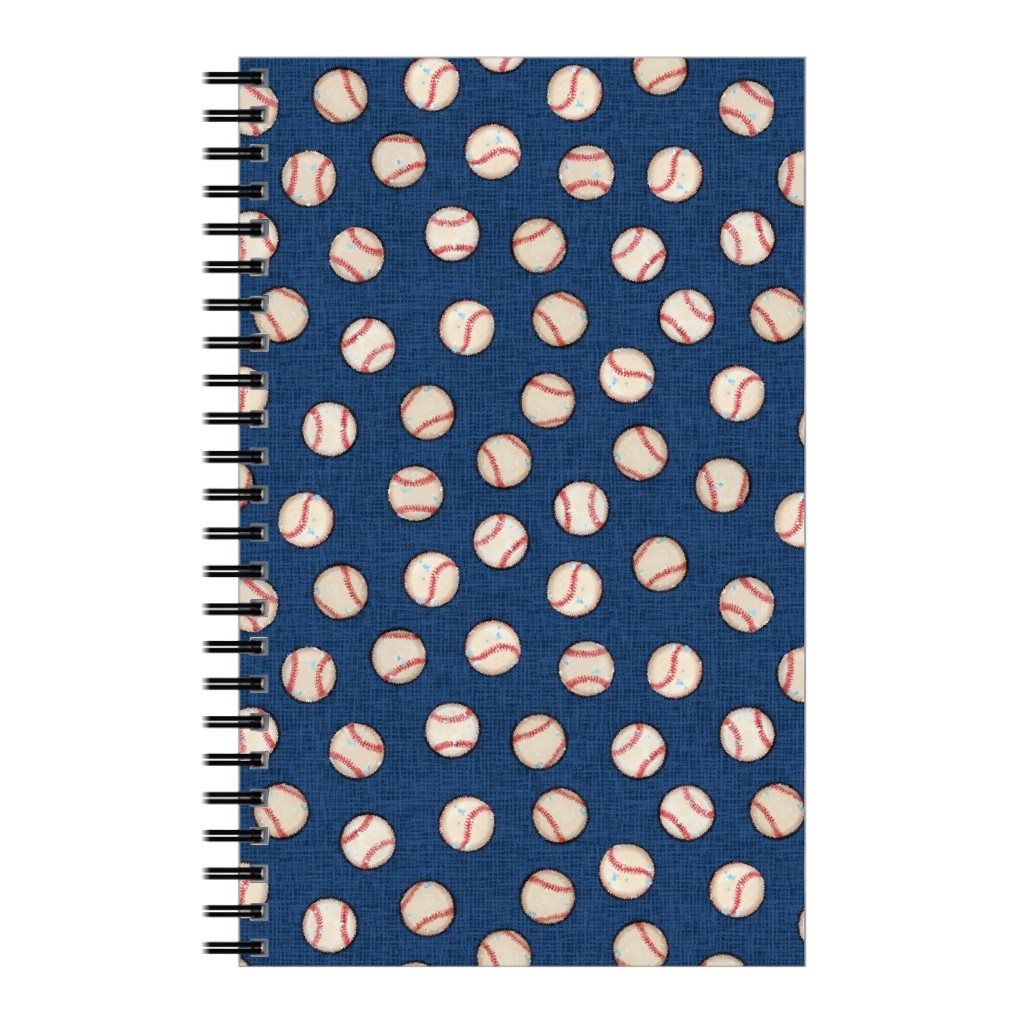Baseball Balls on Blue Linen Notebook | Shutterfly