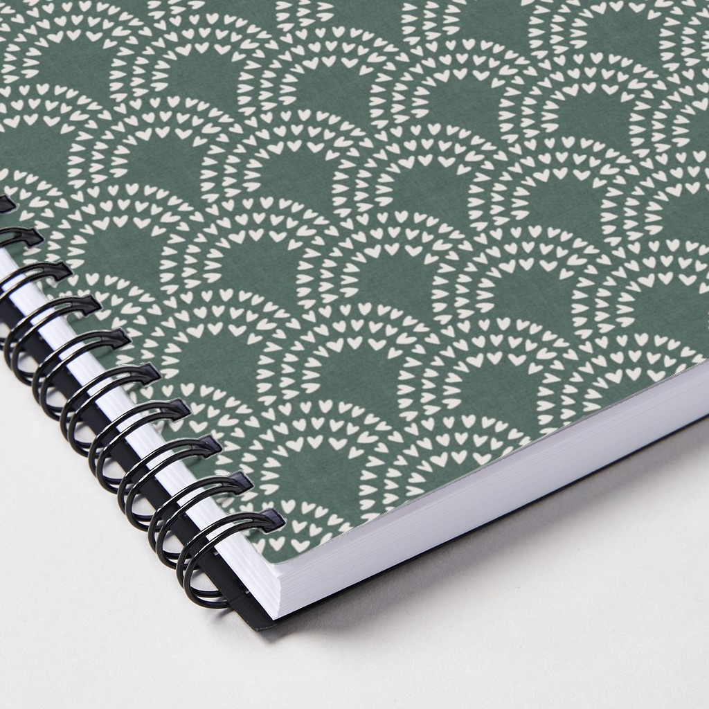 Scalloped Heart Rainbows - Pine Green Notebook | Shutterfly