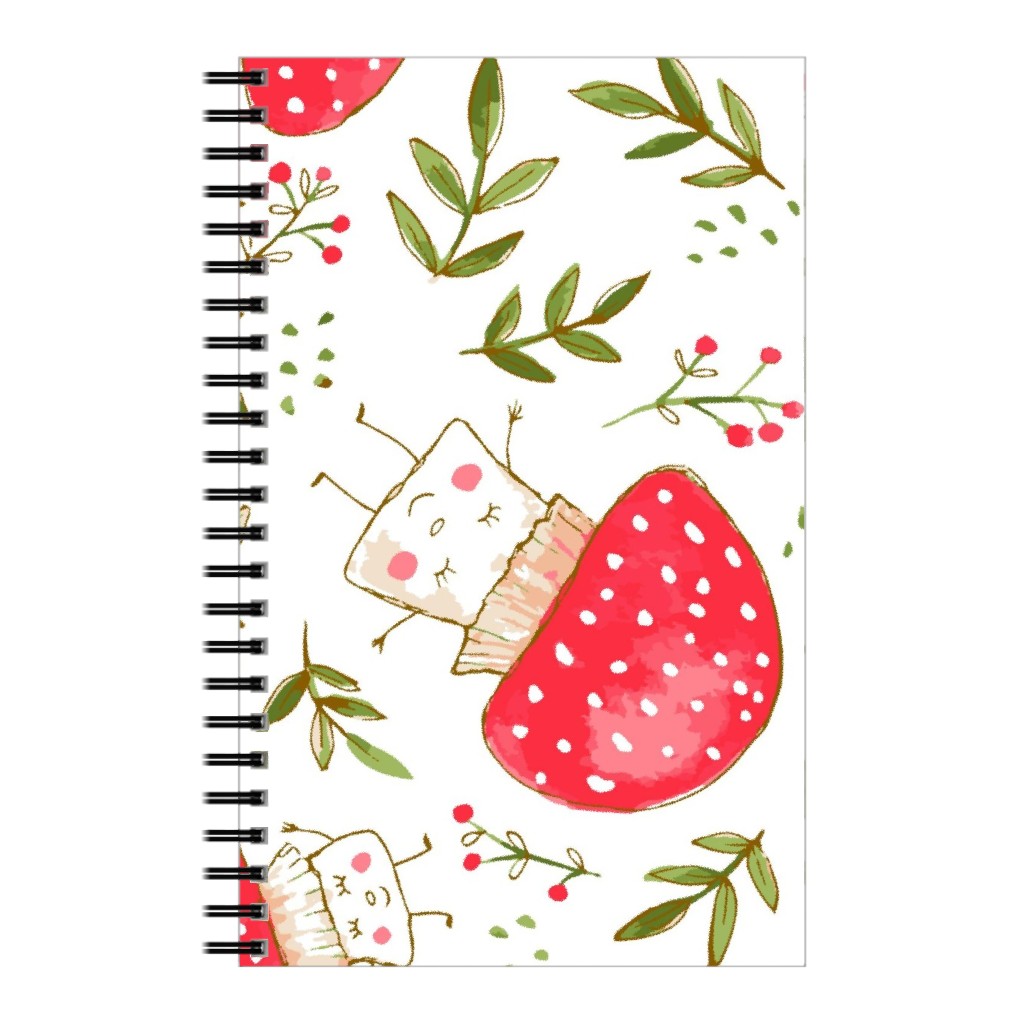 the Happiest Little Mushrooms - Red Notebook | Shutterfly