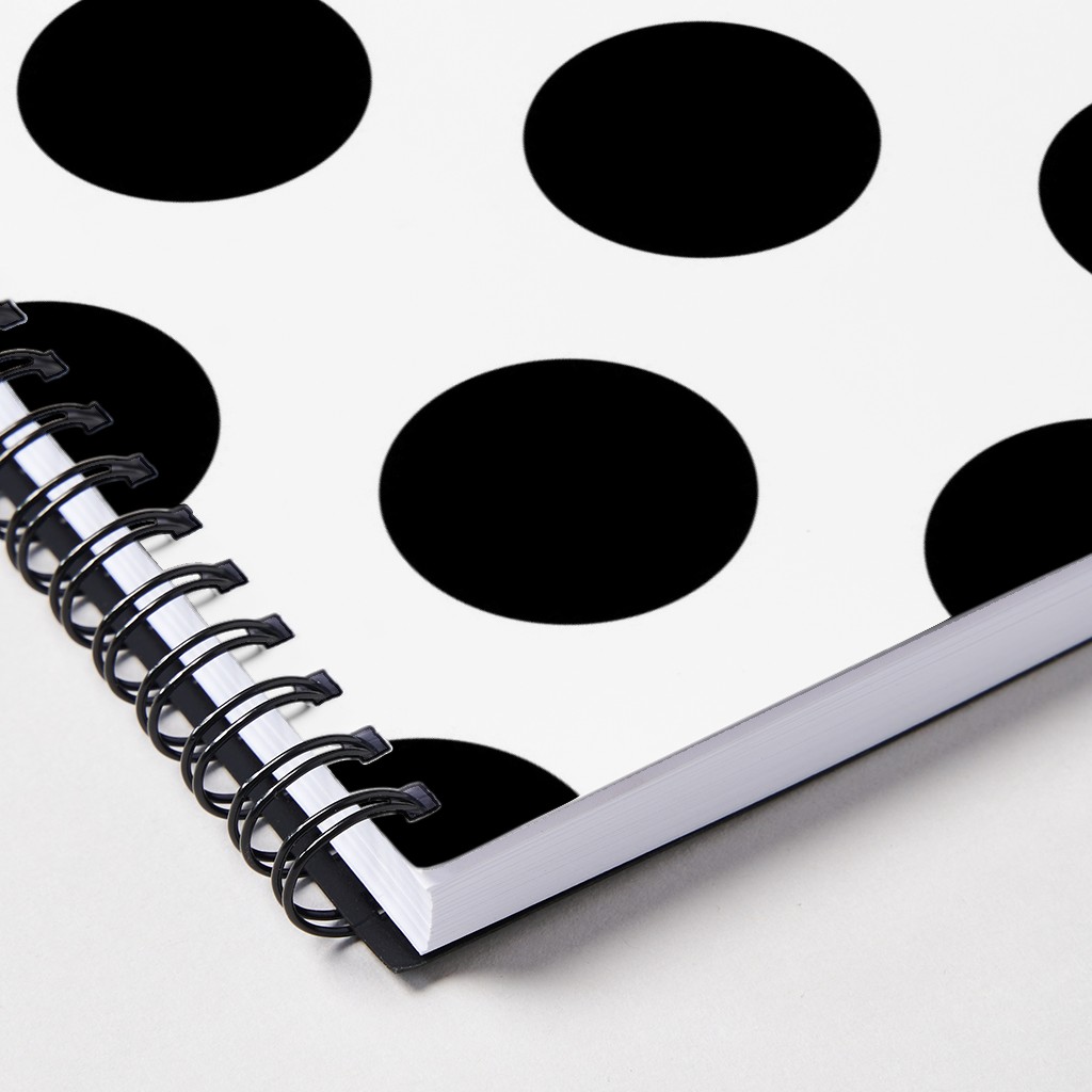 Polka Dot - Black and White Notebook | Shutterfly