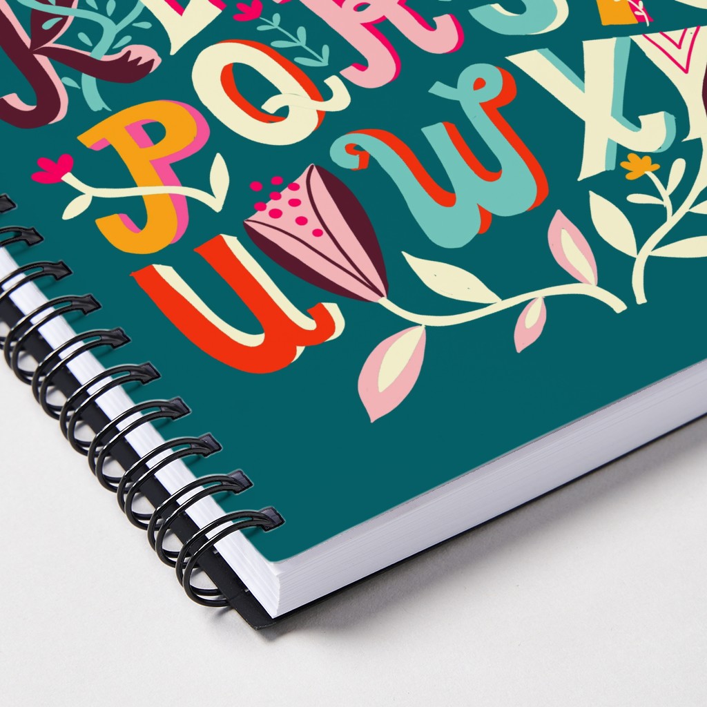 Flowering Alphabet - Teal Notebook | Shutterfly