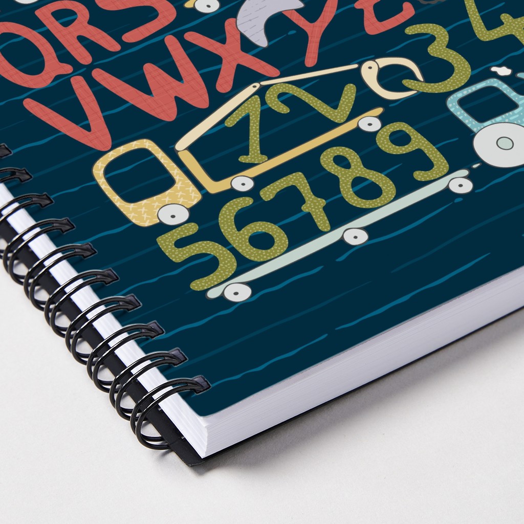 Abc 123 Construction Trucks - Navy Notebook | Shutterfly