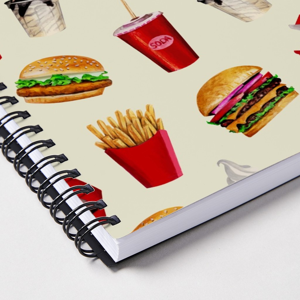 Fast Food Burgers Fries and Sundaes - Multicolor Notebook | Shutterfly