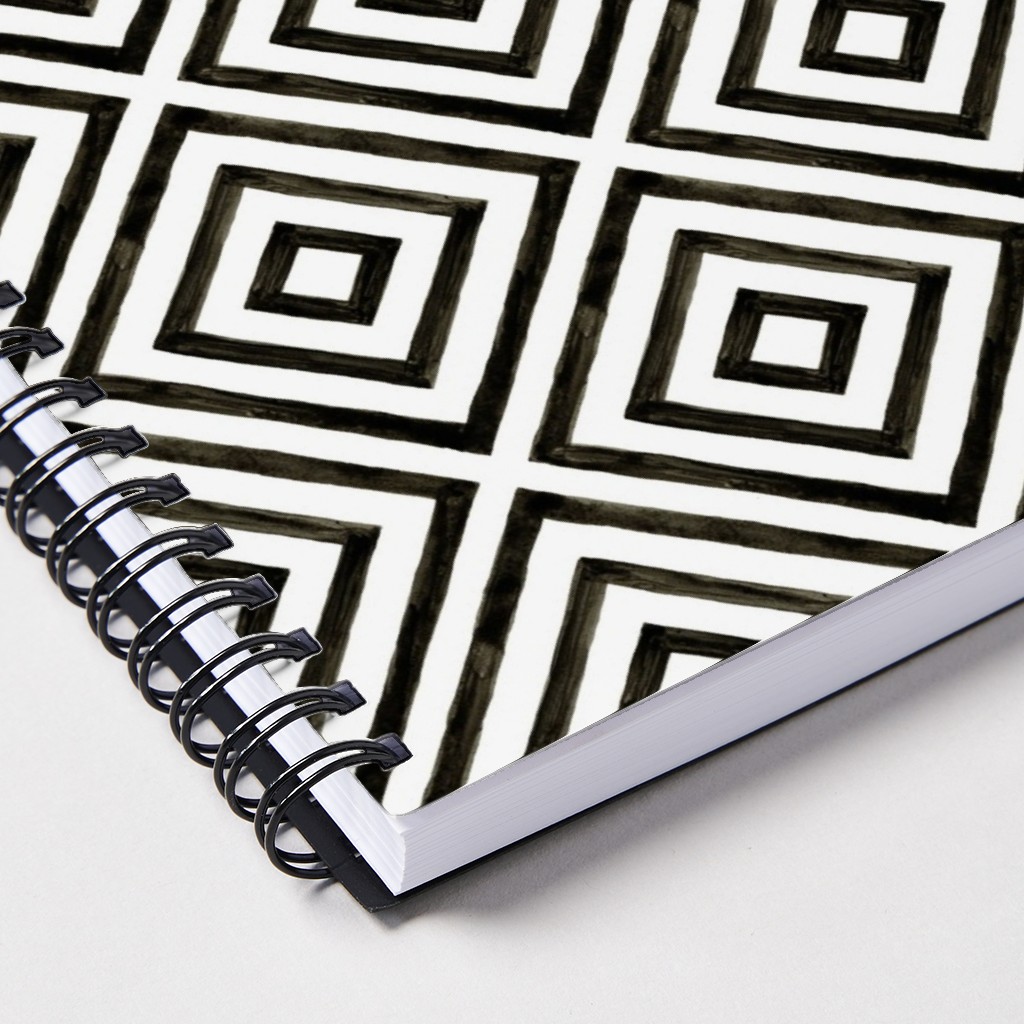 Diamond Pattern - Black and White Notebook | Shutterfly