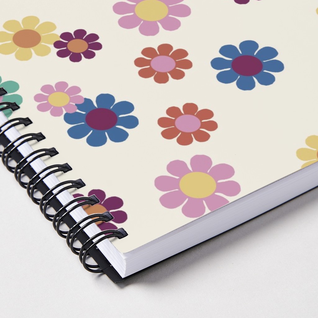 Rainbow Groovy Flowers Notebook | Shutterfly