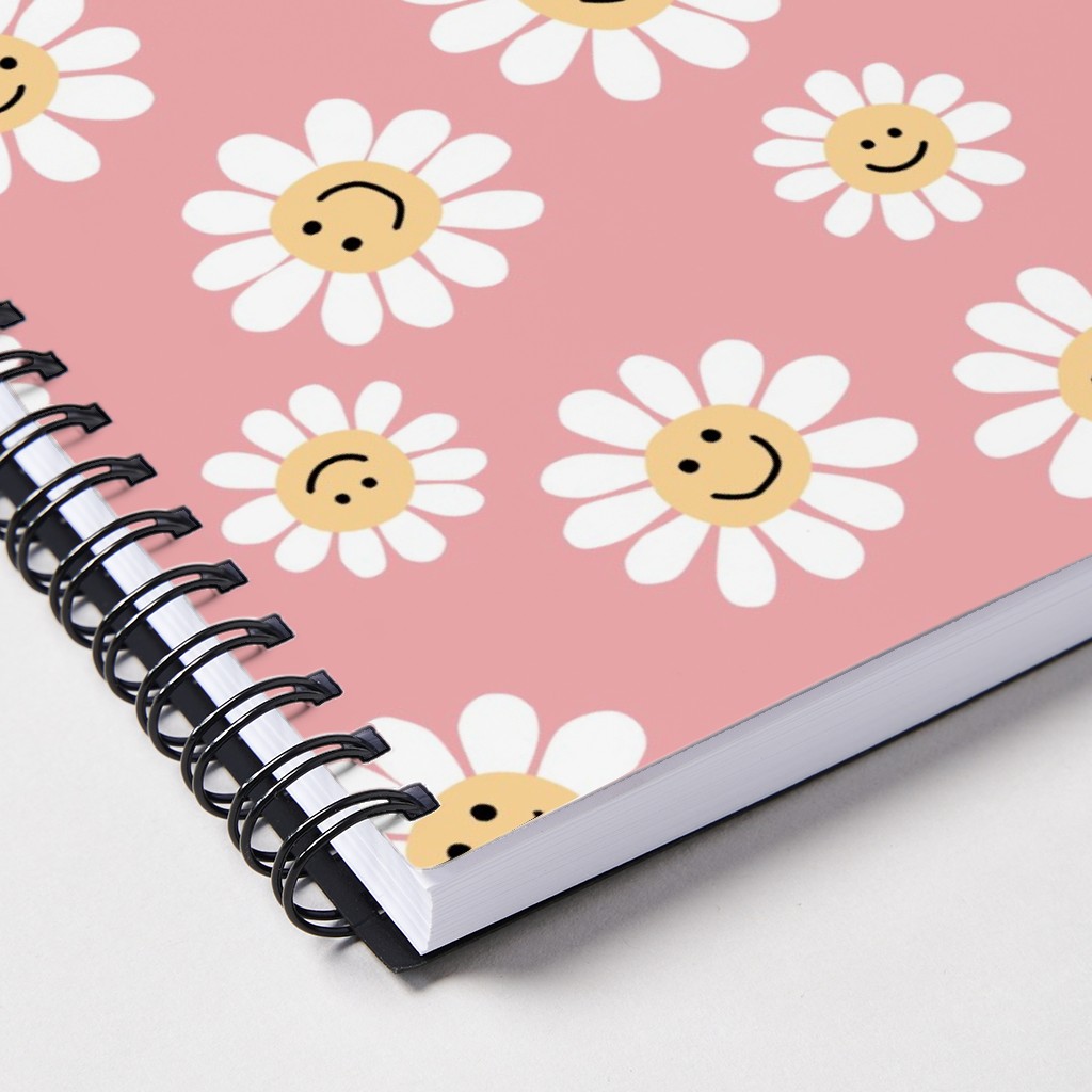 Smiley Daisy Flowers - Pink Notebook | Shutterfly