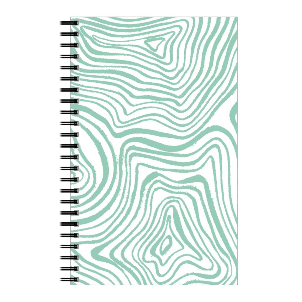 Abstract Wavy Lines - Green Notebook | Shutterfly