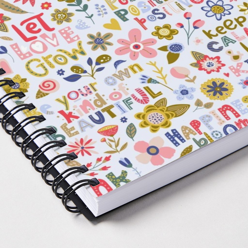 Positive Vibes - Motivational Sayings Floral - Multi Notebook | Shutterfly