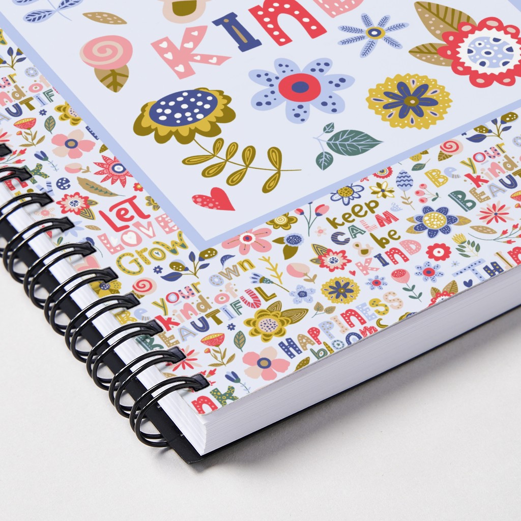 Keep Calm and Be Kind Inspirational Floral Notebook | Shutterfly