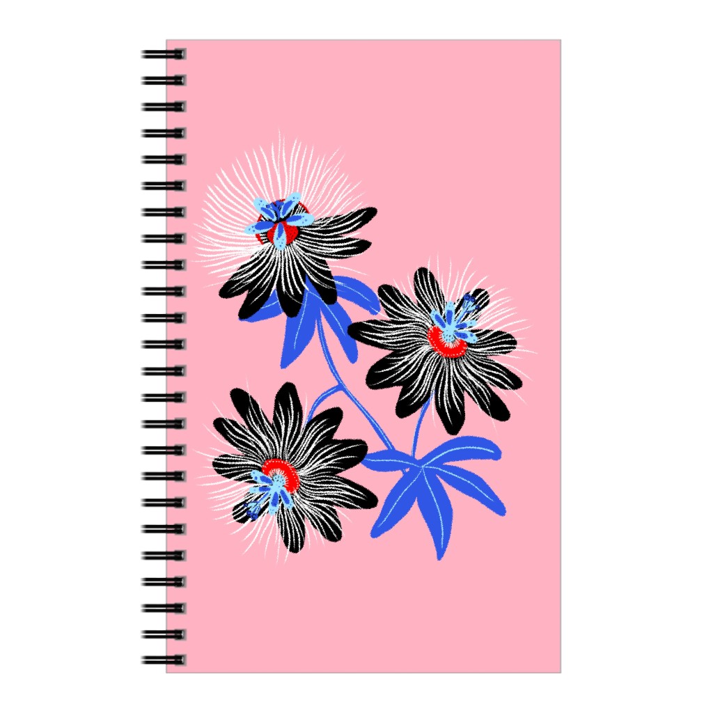Passion Flower - Multi on Pink Notebook | Shutterfly