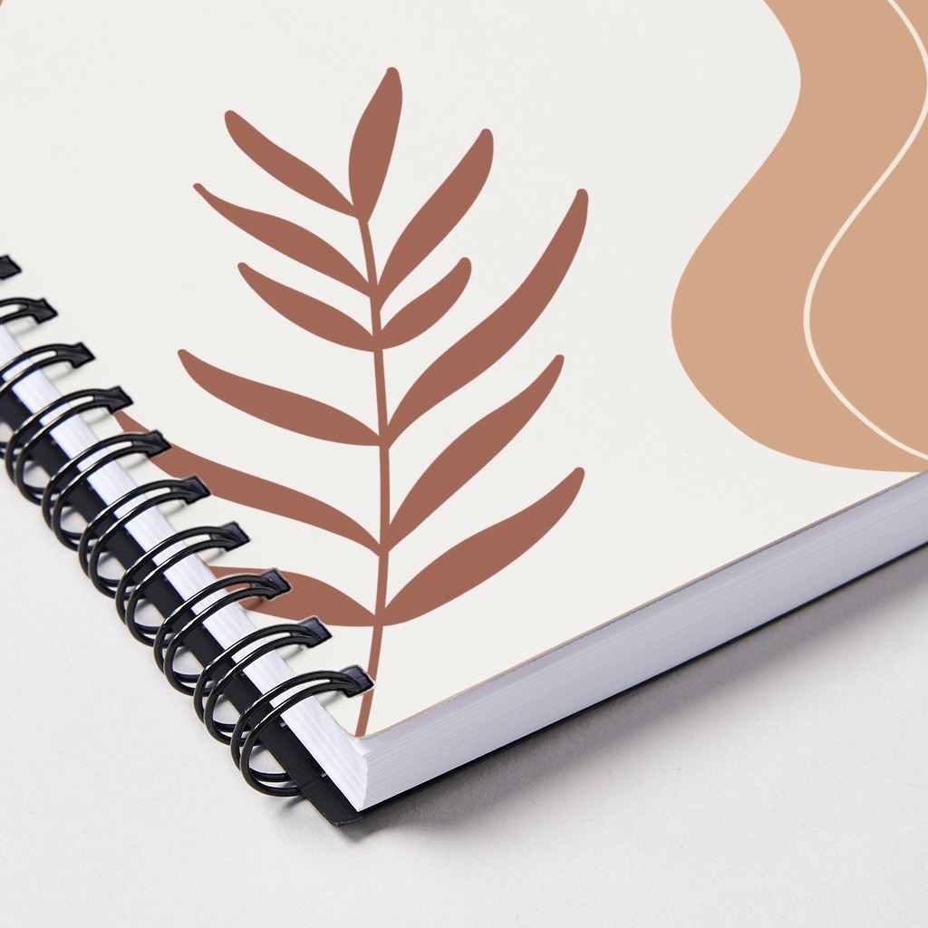 Fern Leaves and Abstract Shapes - Neutral Notebook | Shutterfly