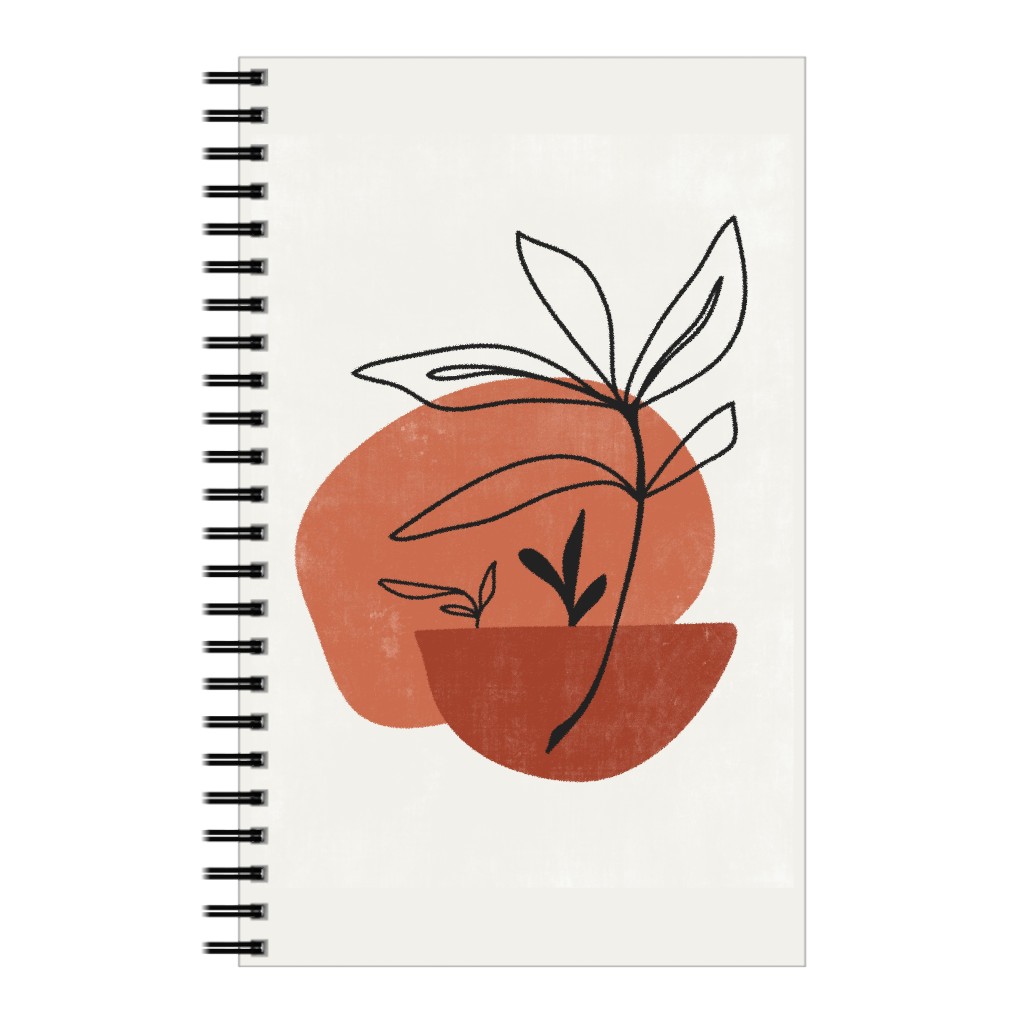 Abstract Leaf Sketch - Terracotta and Ivory Notebook | Shutterfly