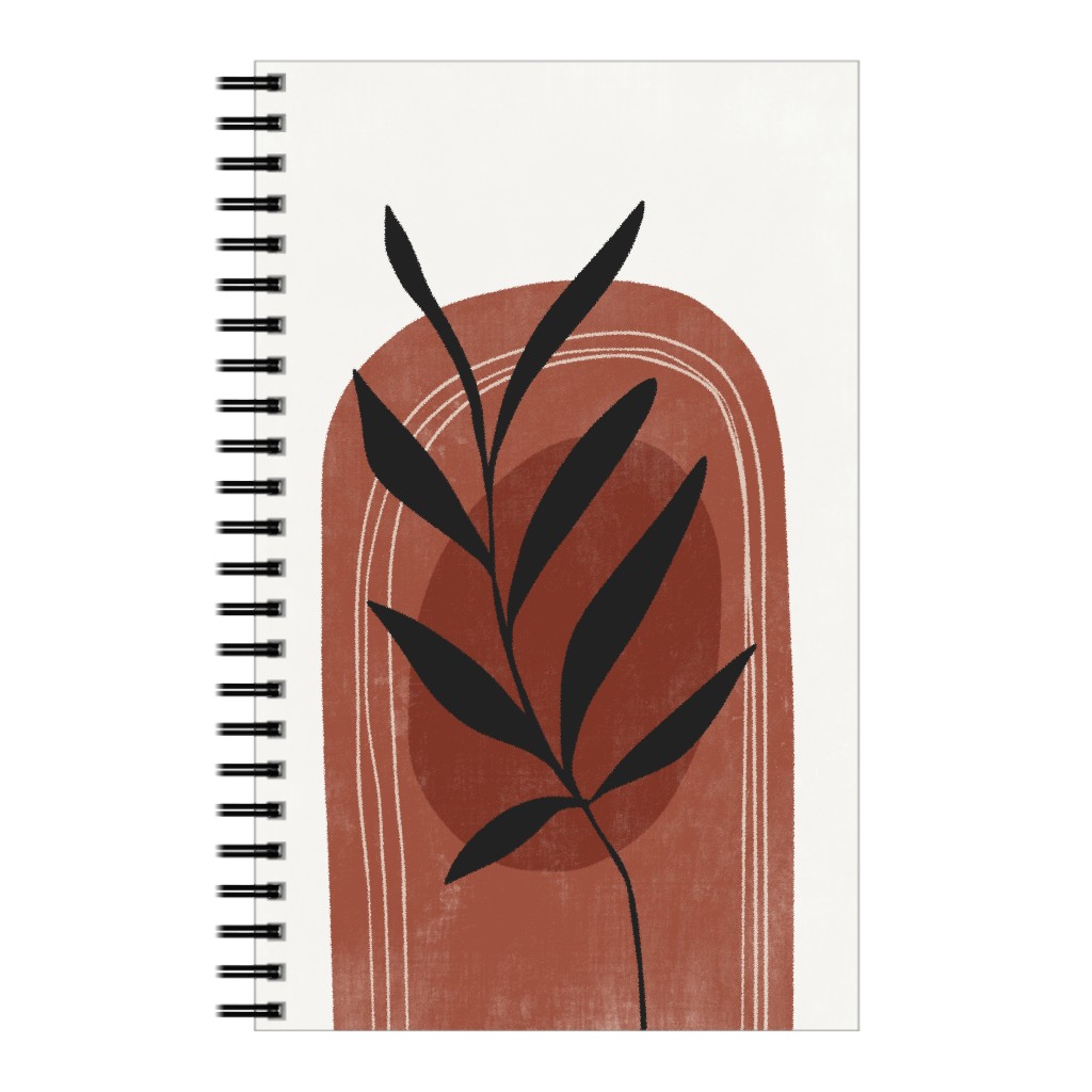 Abstract Leaf Sunrise - Terracotta and Ivory Notebook | Shutterfly
