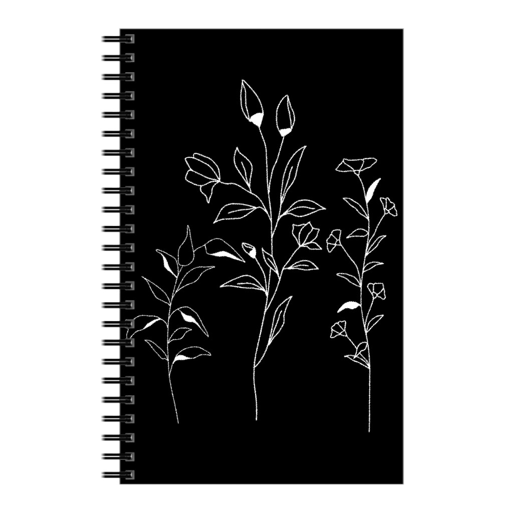 Wildflower Botanical - Black and White Notebook | Shutterfly