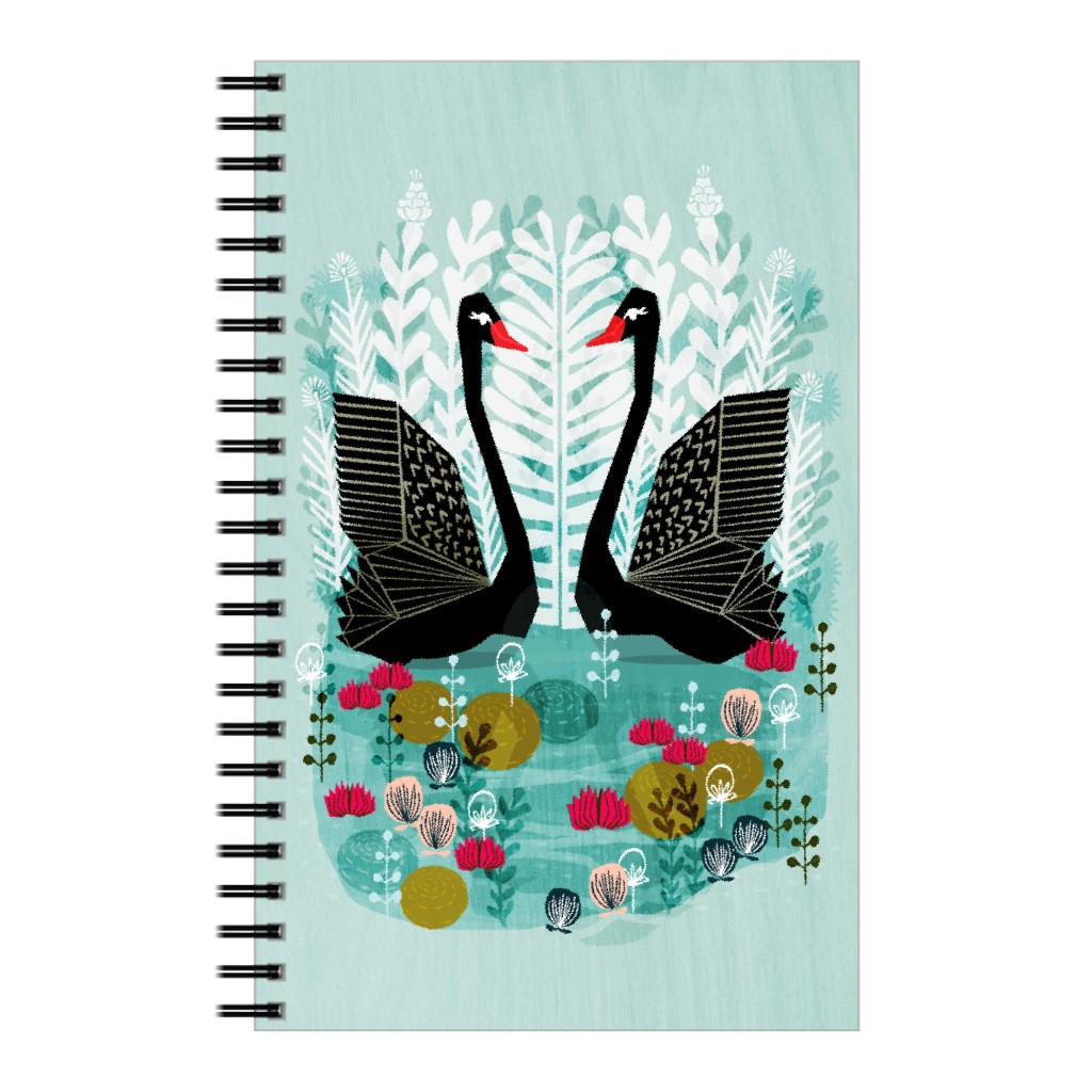 Black Swans - Teal Notebook | Shutterfly