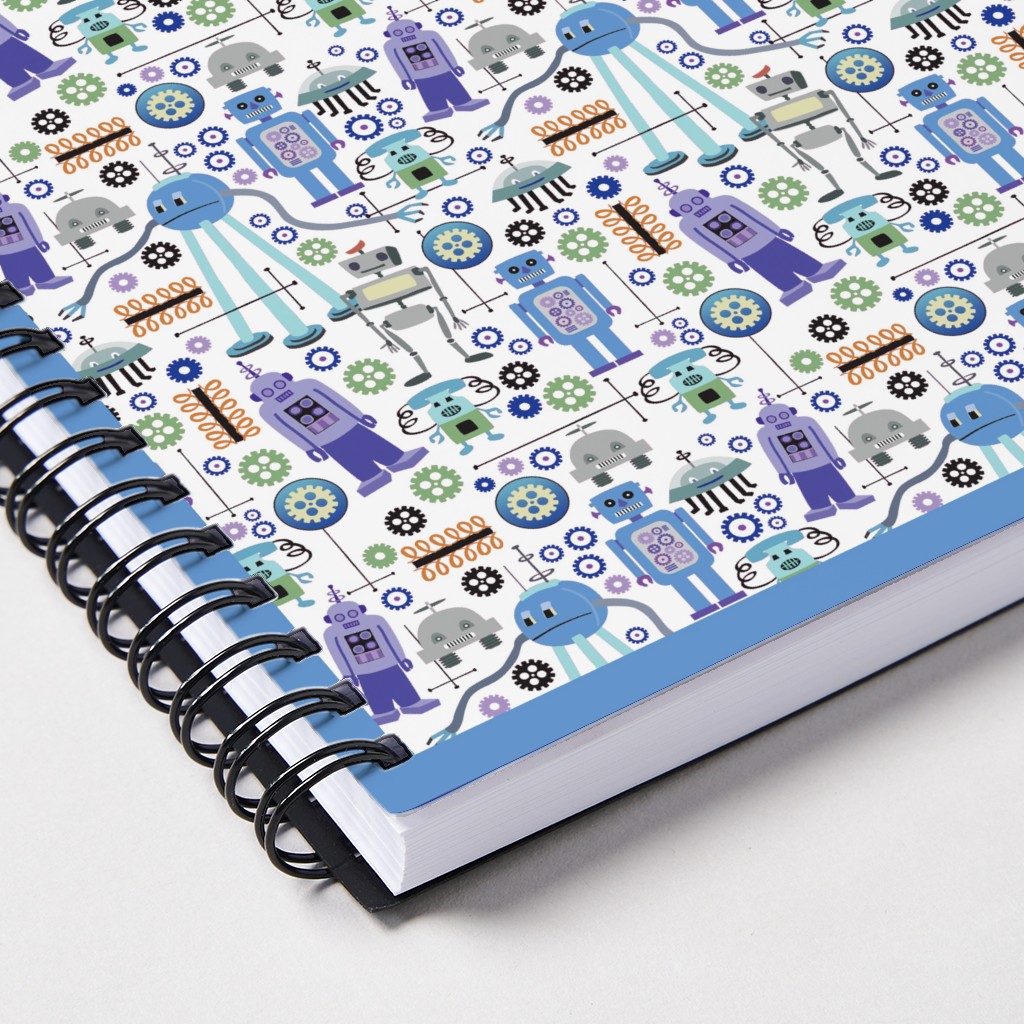 Retro Robots - Blue Notebook | Shutterfly