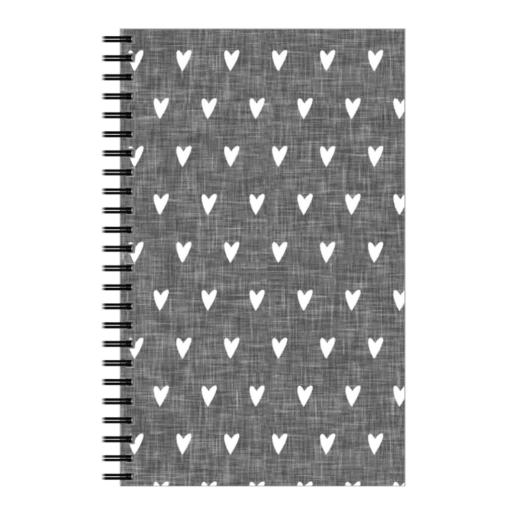 Hearts on Grey Linen Notebook | Shutterfly
