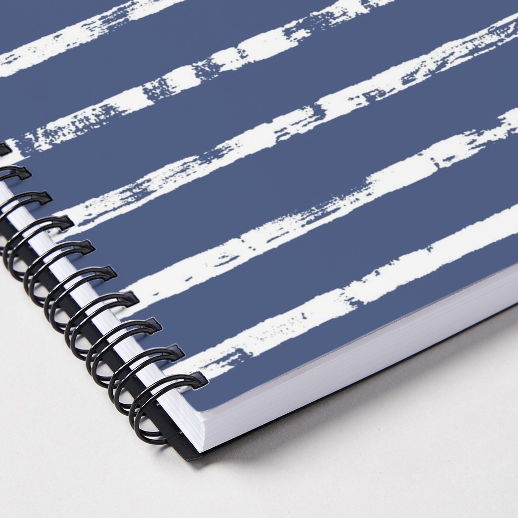 Distressed Dusty Blue and White Stripes Notebook | Shutterfly