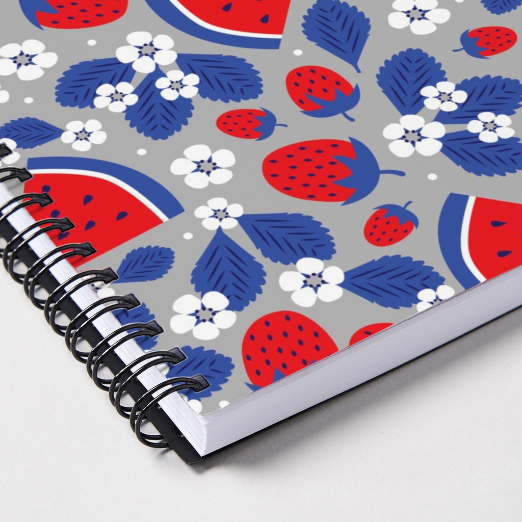 Summer Strawberries and Melons - Red, White and Blue Notebook | Shutterfly