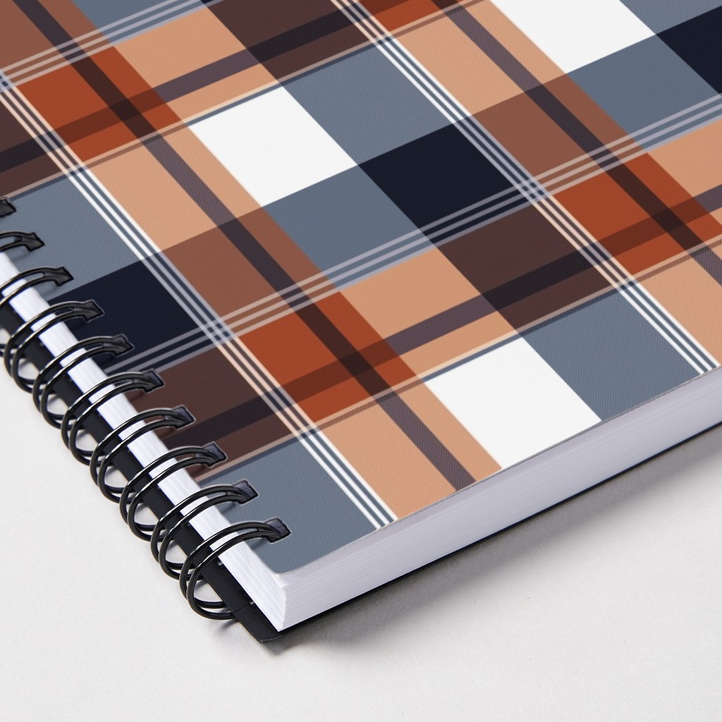 Navy & Orange Plaid Notebook | Shutterfly