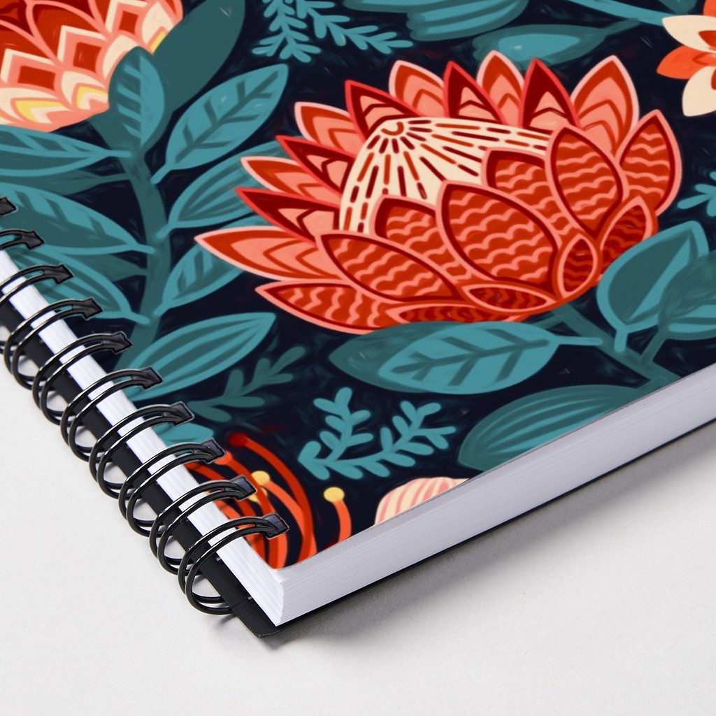 Protea Chintz - Navy Notebook | Shutterfly