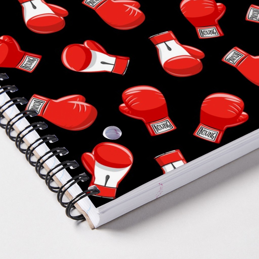 Boxing Gloves - Red on Black Notebook | Shutterfly