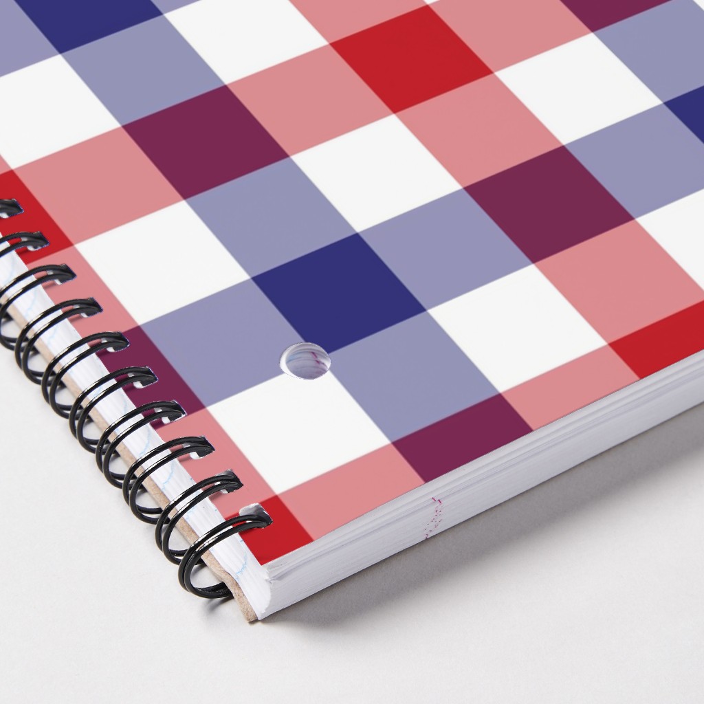 Red White and Blue Gingham Checks Notebook | Shutterfly