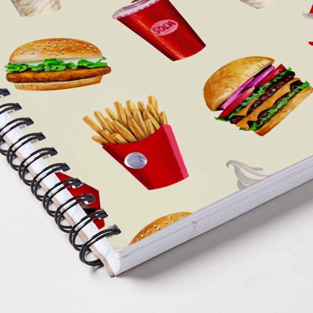 Fast Food Burgers Fries and Sundaes - Multicolor Notebook | Shutterfly