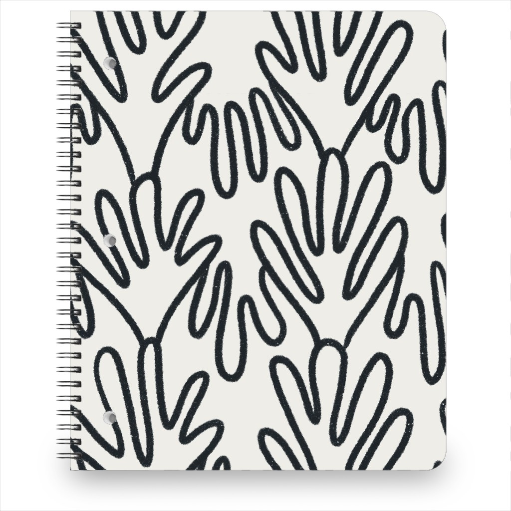 Wavy Lines - Black on White Notebook | Shutterfly