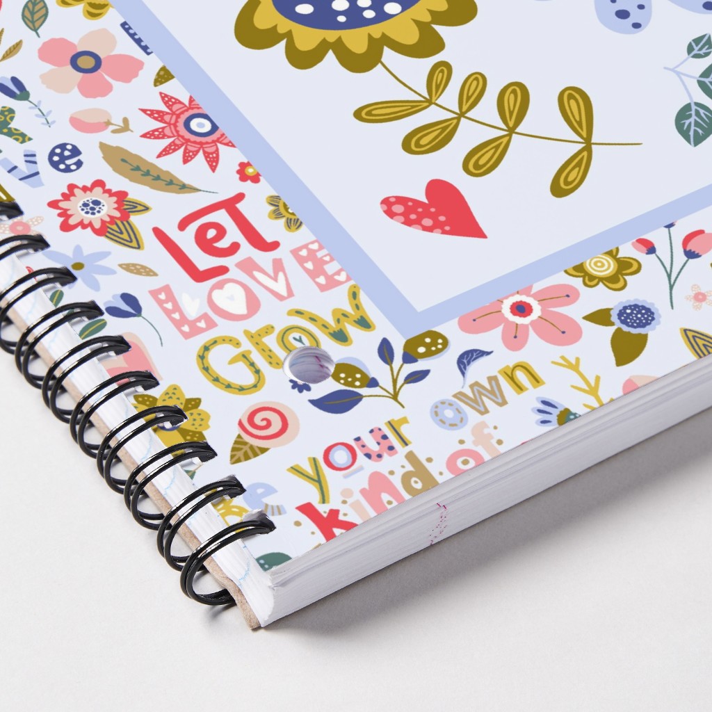 Keep Calm and Be Kind Inspirational Floral Notebook | Shutterfly