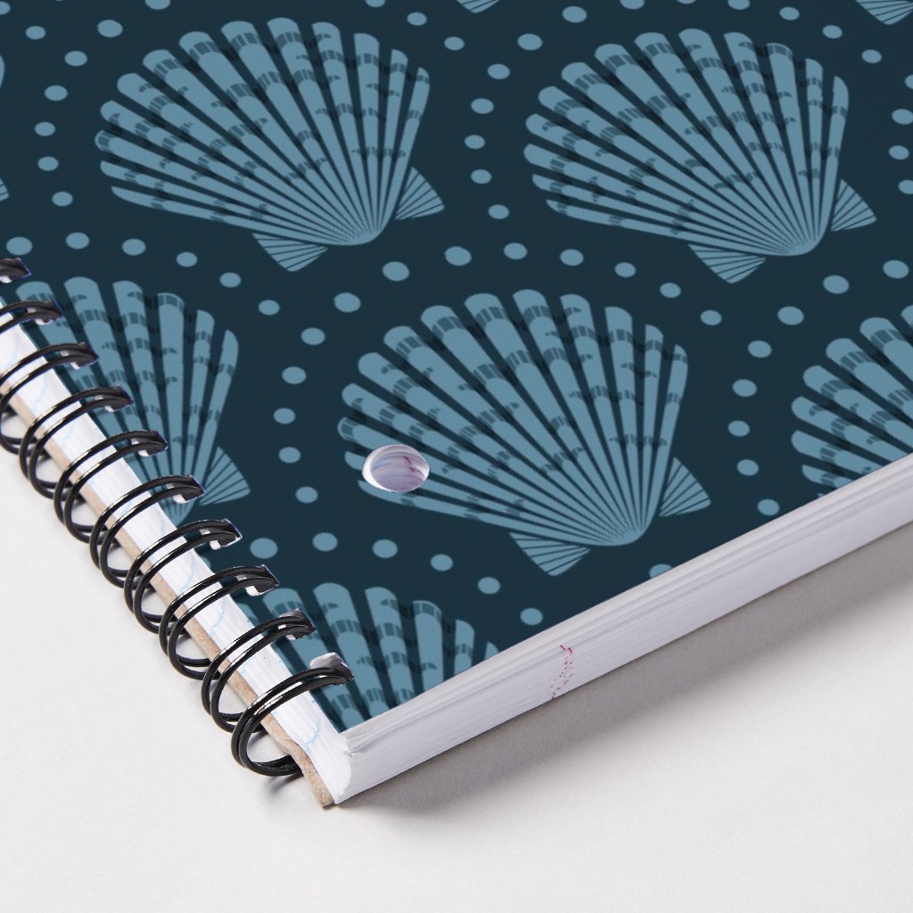 Pretty Scallop Shells - Navy Blue Notebook | Shutterfly