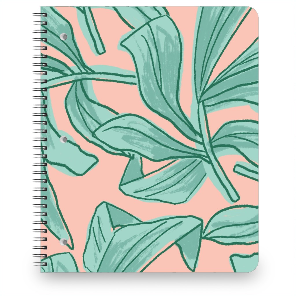 Lush Tropical Leaves - Pink and Mint Notebook | Shutterfly