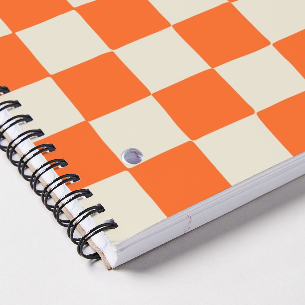 Retro Checkerboard - Bright Orange Notebook | Shutterfly