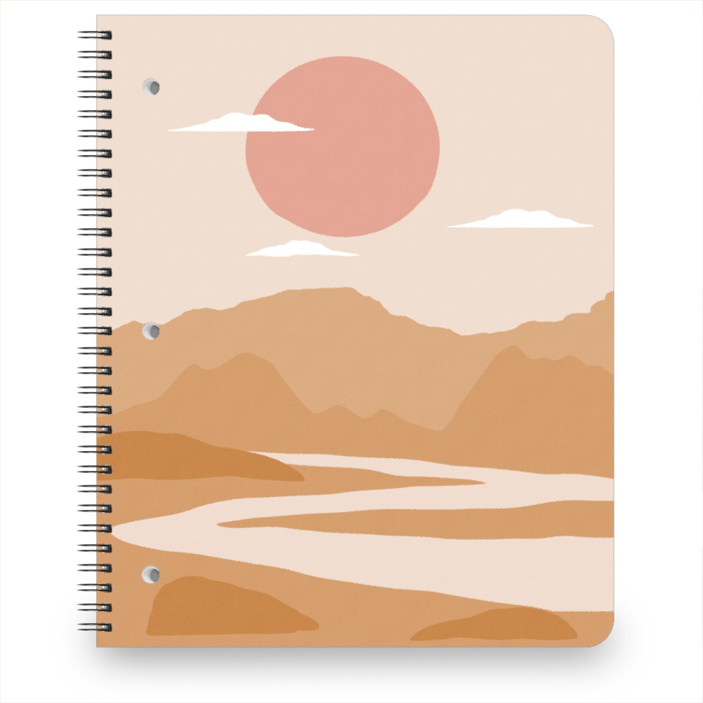 Abstract Landscape With River - Neutral Notebook | Shutterfly