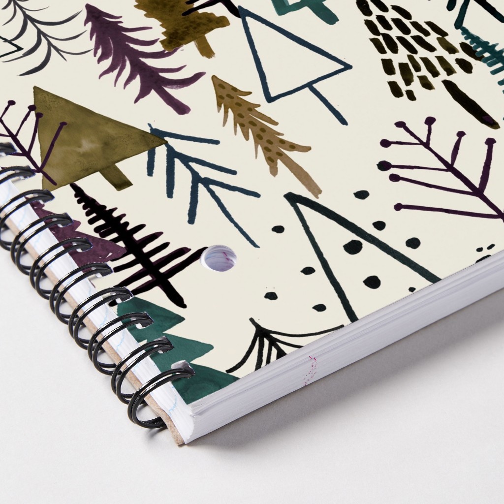 Mountain Trees in the Forest Night - Green and Brown Notebook | Shutterfly