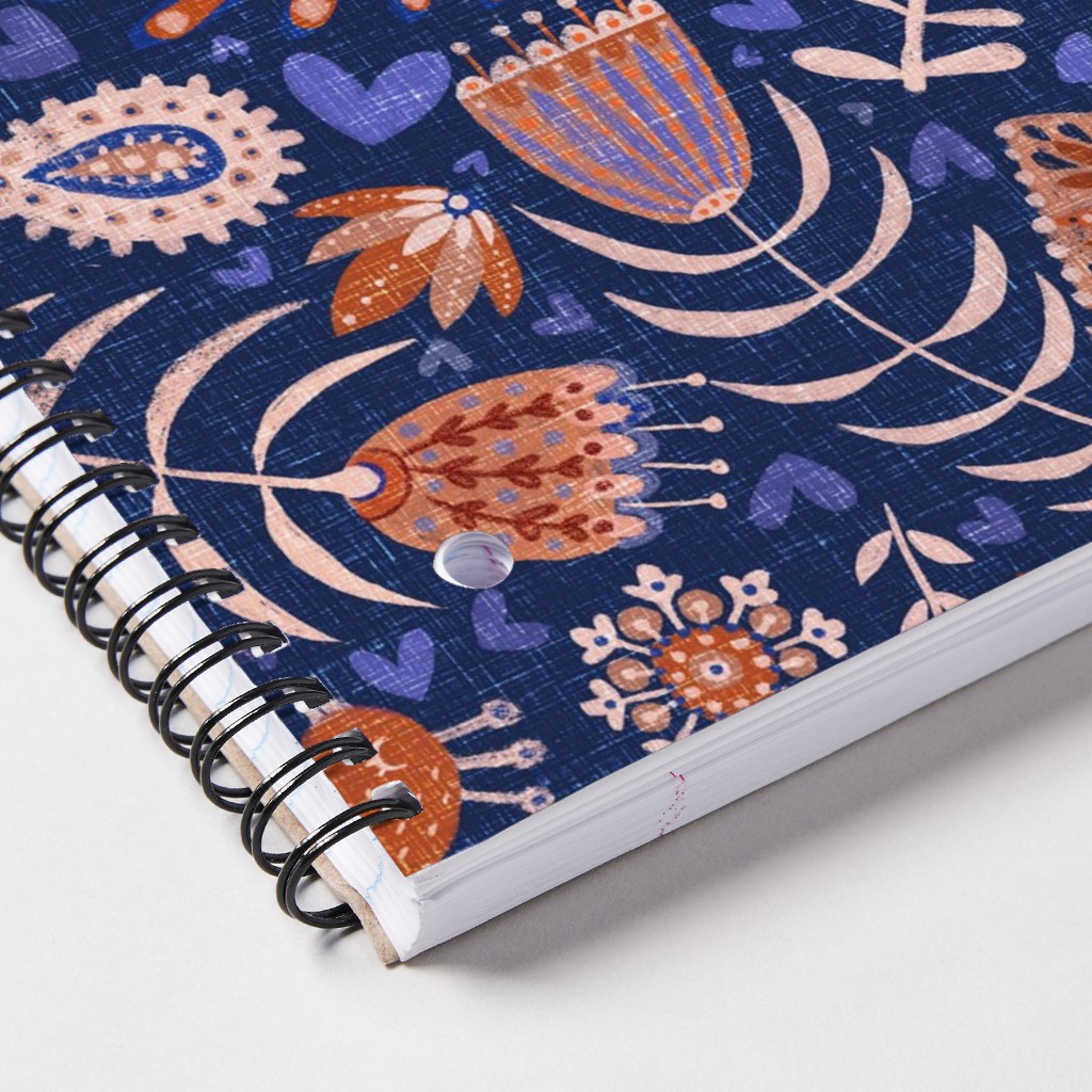 Swedish Folk Art Birds - Blue Notebook | Shutterfly