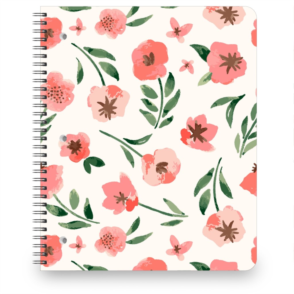 Scattered Watercolor Spring Flowers Notebook | Shutterfly