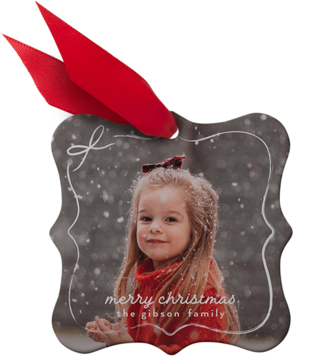 Delicate Bow Frame Metal Ornament | Shutterfly