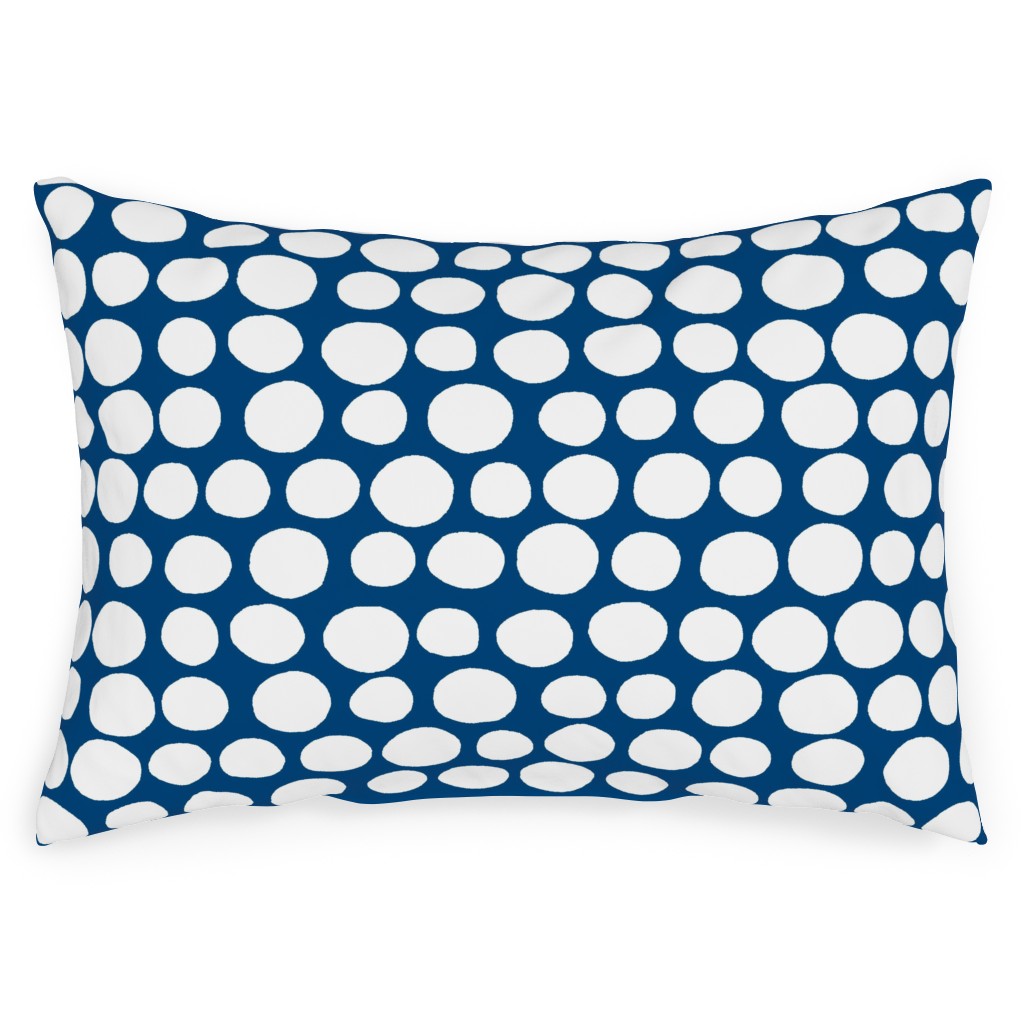 Jumbo Peas - Deep Blue and White Outdoor Pillow | Shutterfly