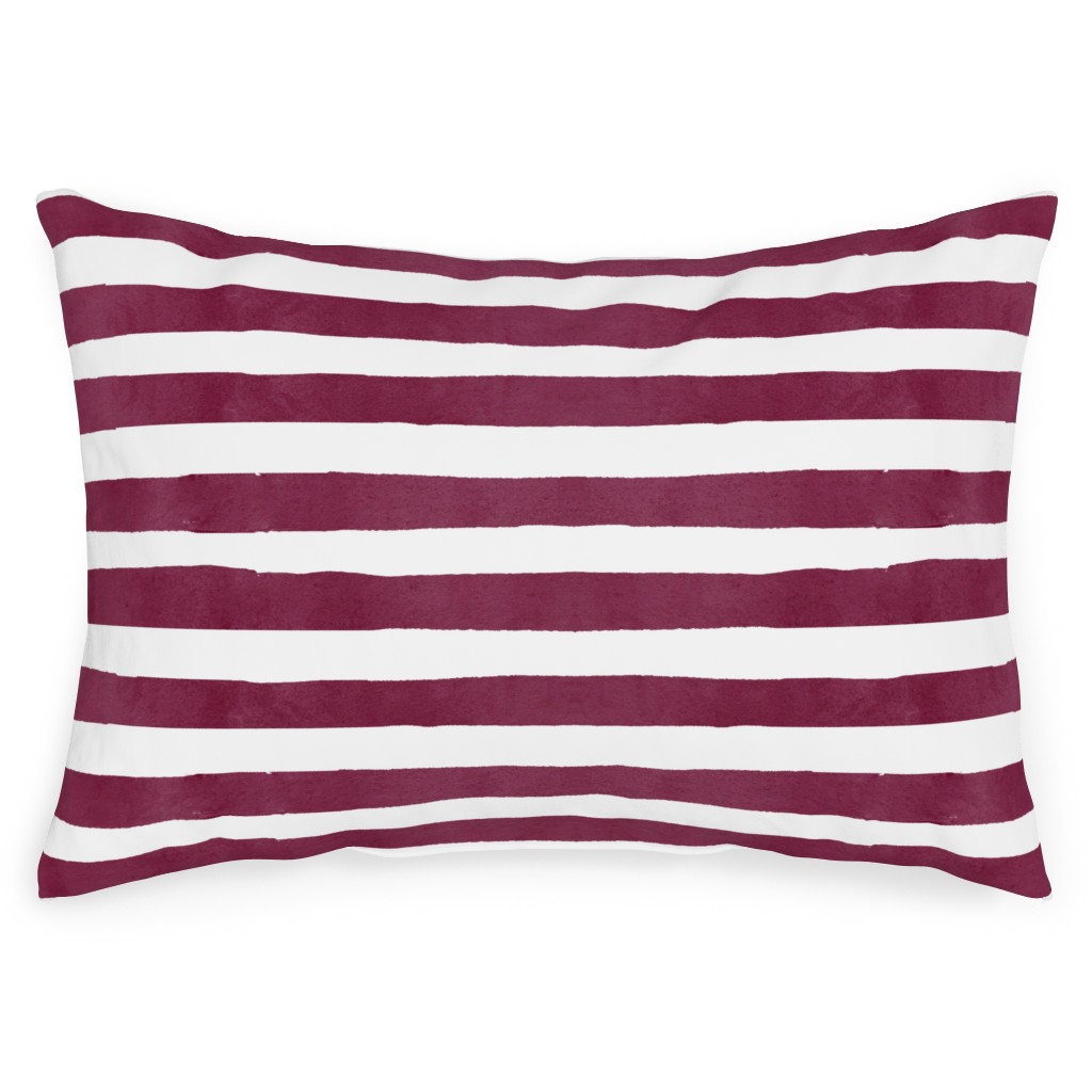 Stripe - Maroon Outdoor Pillow | Shutterfly