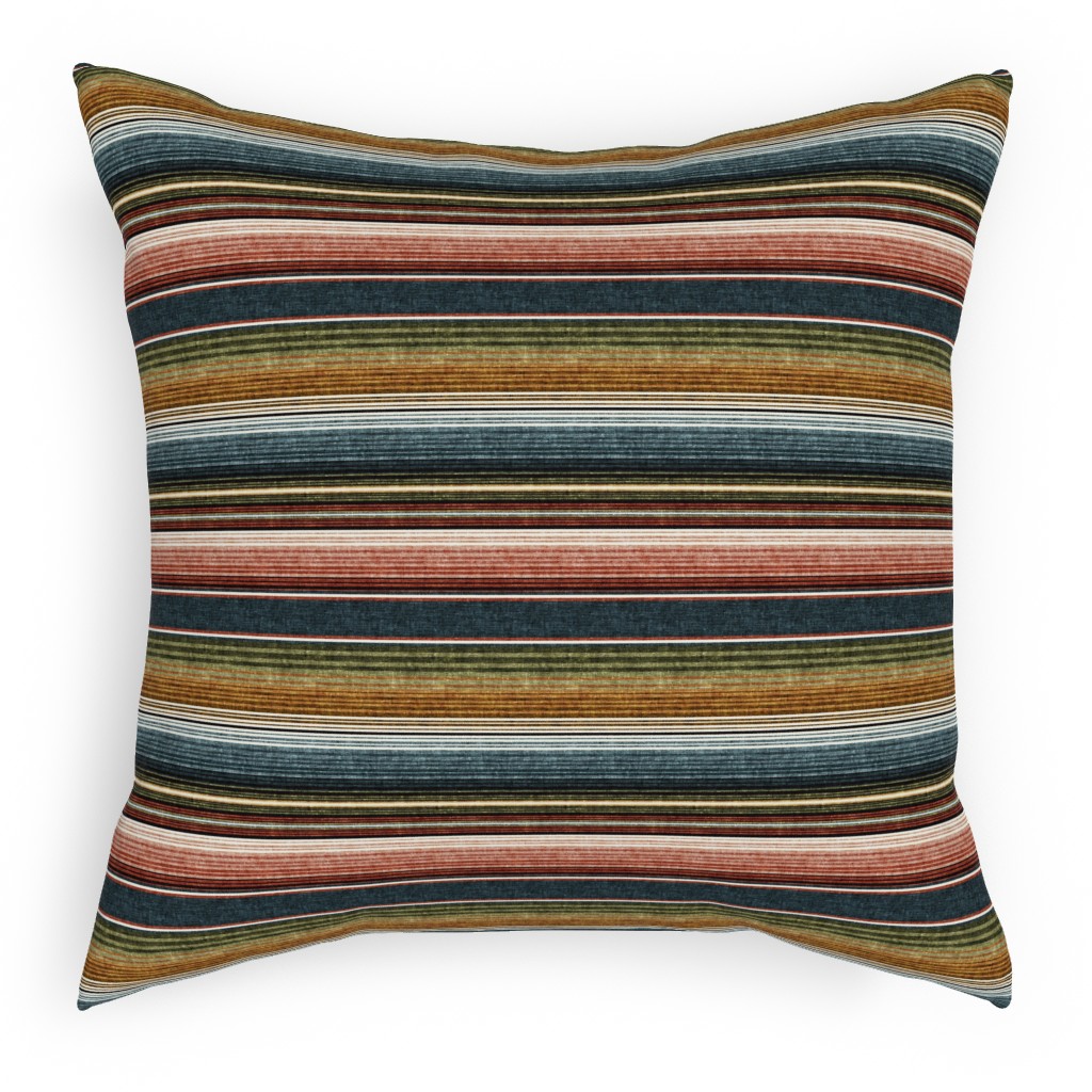 Serape Southwest Stripes - Multi Earthy Outdoor Pillow | Shutterfly