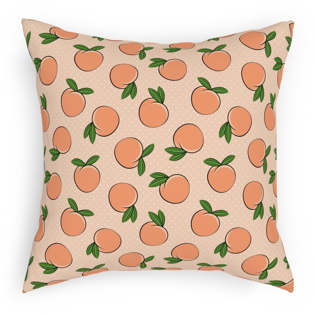 Peachy Polka Dots - Peach Outdoor Pillow | Shutterfly