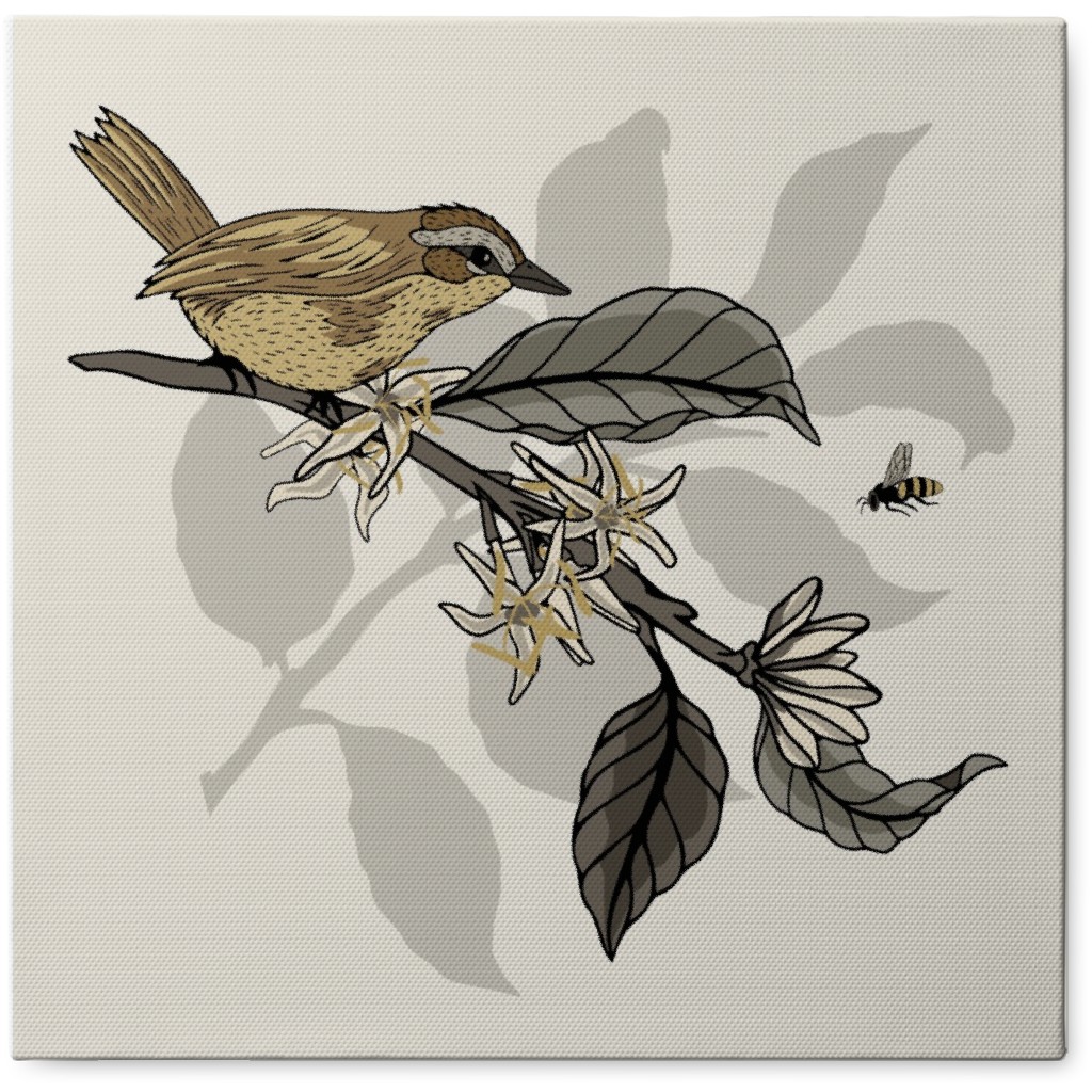Bird on Coffee Plant - Neutral Photo Tile | Shutterfly