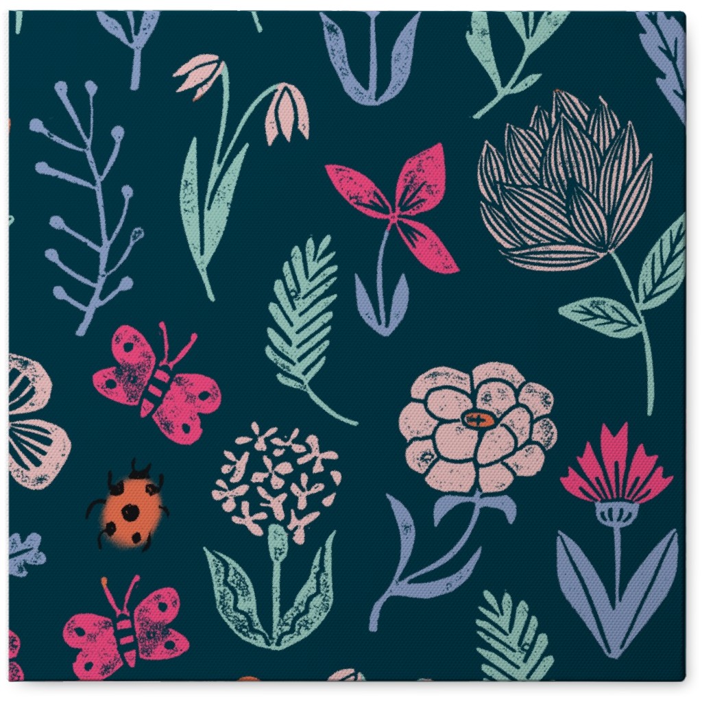 Spring Botanicals Linocut - Multi Photo Tile | Shutterfly