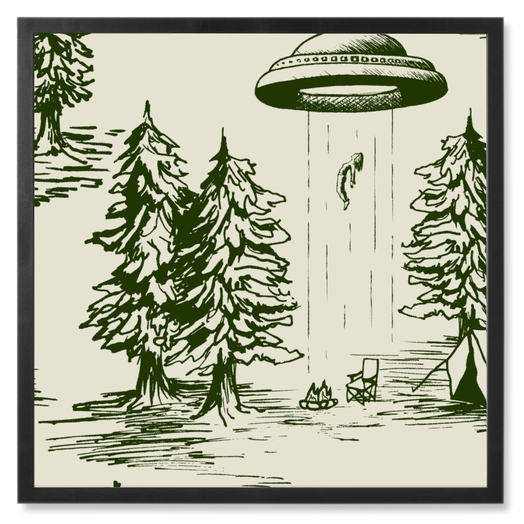 Alien Abduction - Forest Green and Cream Photo Tile | Shutterfly