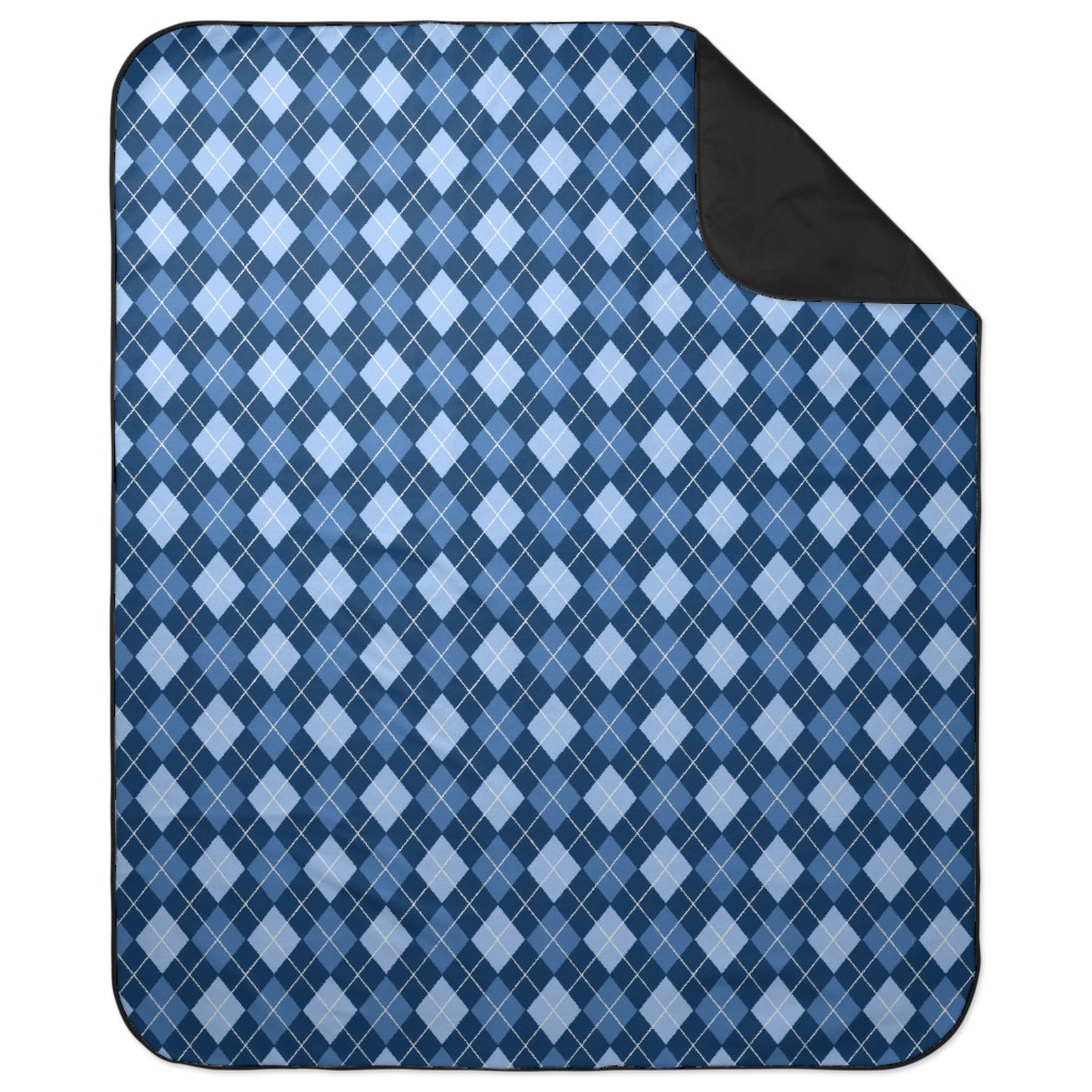 Classic Argyle Plaid in Blues Picnic Blanket | Shutterfly