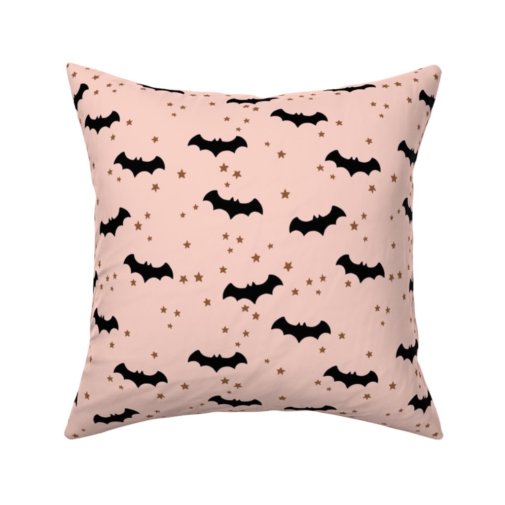 Twinkle Bats - Black on Pink Pillow | Shutterfly