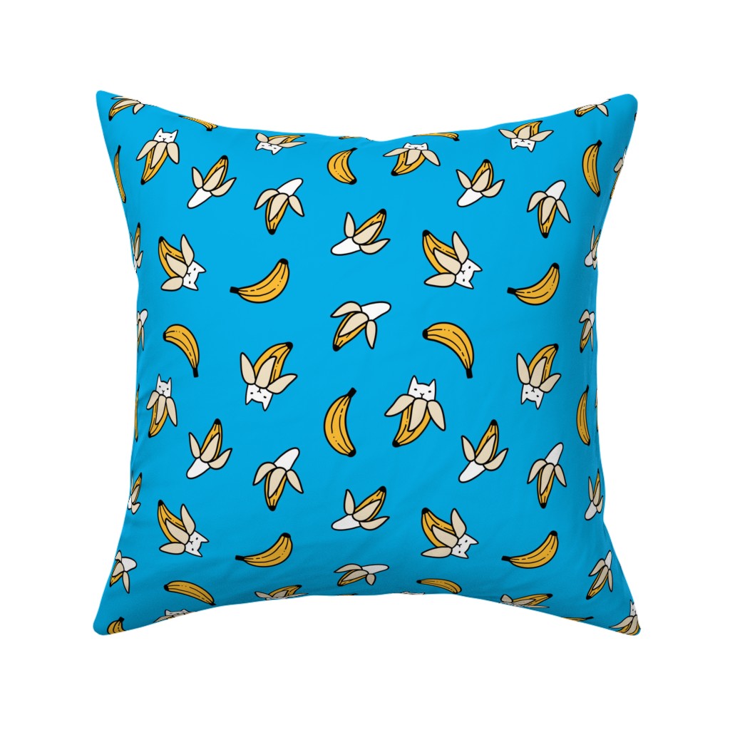 Funny Yummy Banana Cats - Blue Pillow | Shutterfly