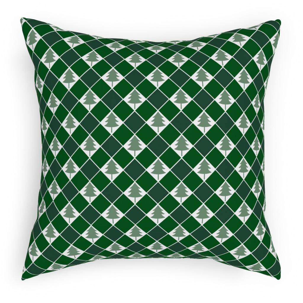 Christmas Tree Checkers - Green Pillow | Shutterfly