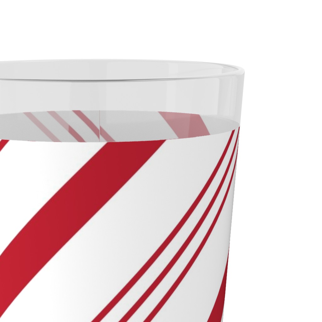 Candy Cane Stripes - Red on White Outdoor Pint Glass | Shutterfly
